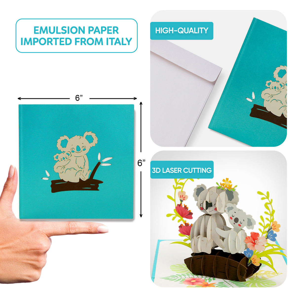 Koala Baby Mommy Pop Up Card – Cute Popup - Make Every Moment Count