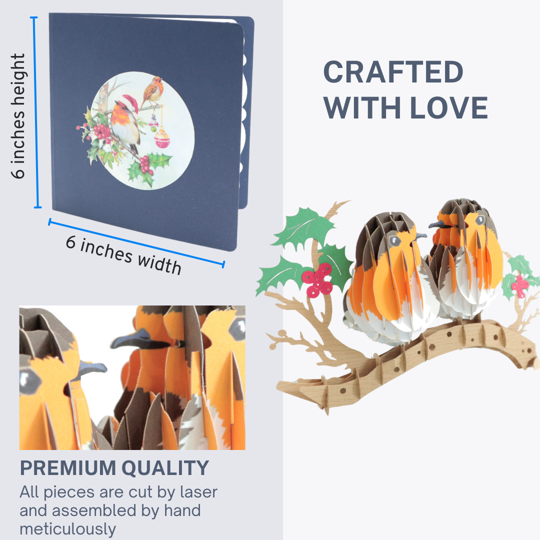 Robin Couple Pop Up Card – Cute Popup - Make Every Moment Count